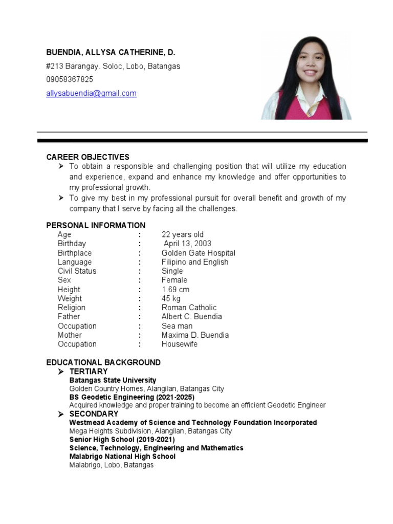 Aspiring Geodetic Engineer Seeks Challenging Opportunity to Apply ...