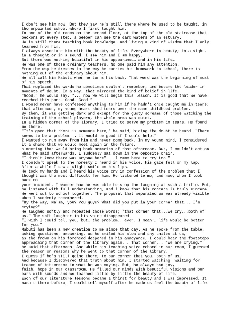 The Beauty of Mabuti's Wisdom | PDF | Laughter