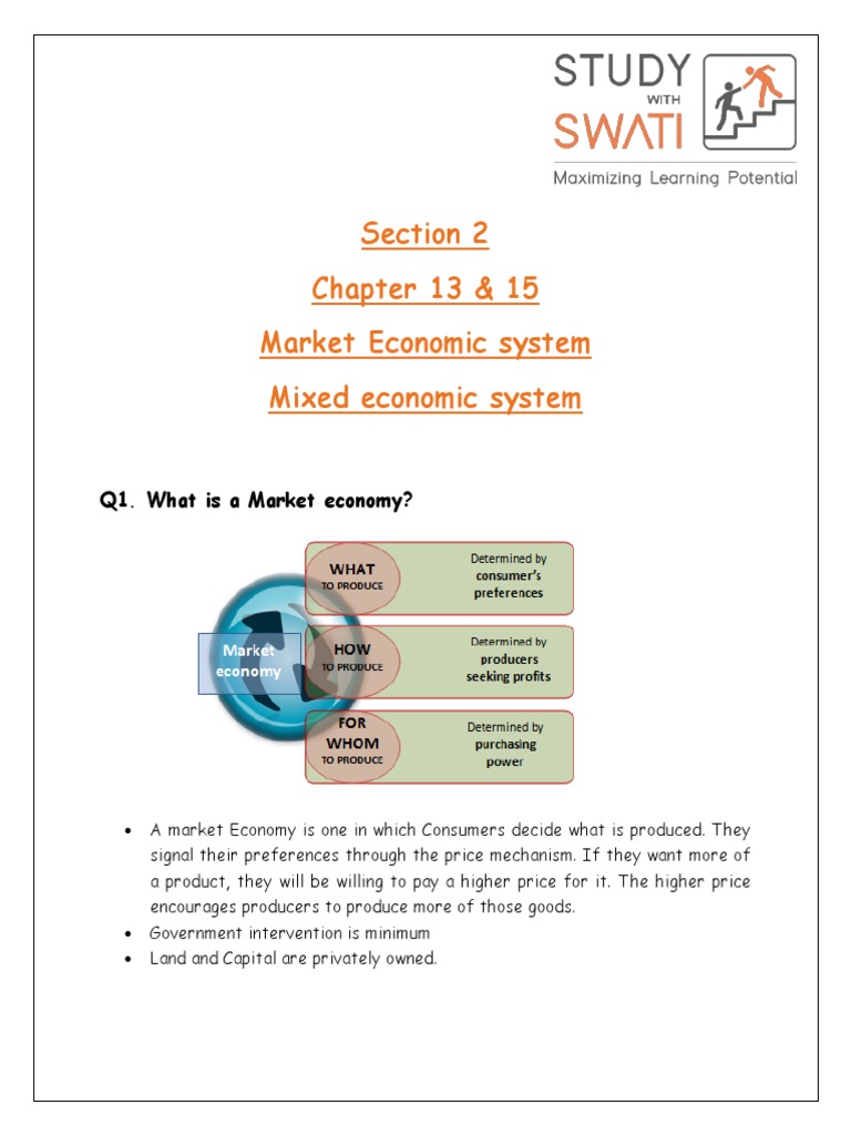 Chapter 13 & 15 Market and Mixed Economic Systems | PDF | Market Economy | Market (Economics)