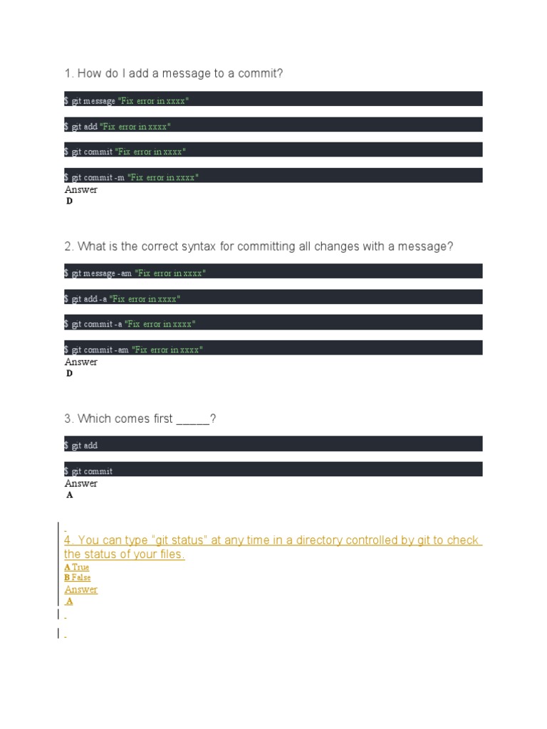 MCQ Git | Download Free PDF | Version Control | Computer File