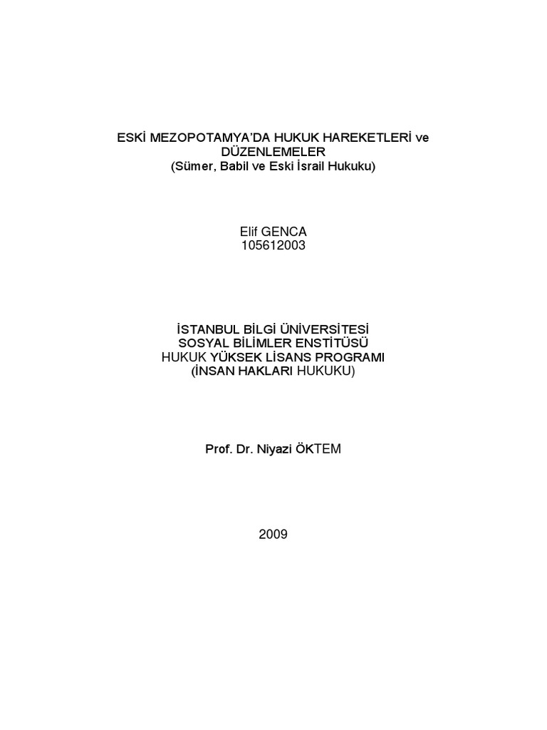 Sümer Babil Ve Eski İsrail Hukuku | PDF Sümer Babil Ve Eski İsrail Hukuku | PDF