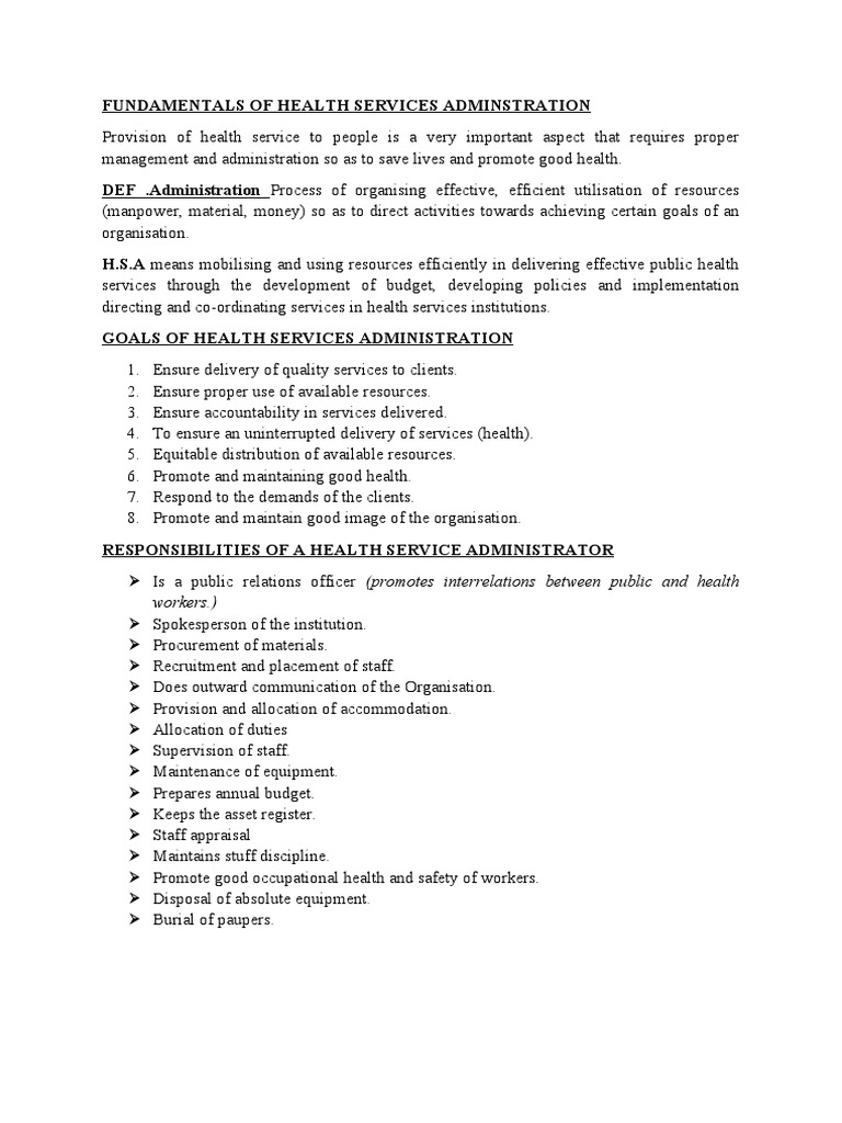 Fundamentals of Health Services Admin | PDF | Leadership | Recruitment