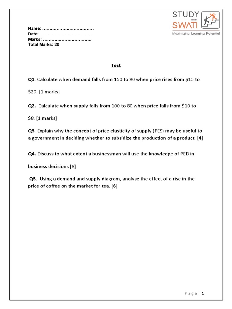PED and PES Exam Questions | PDF | Business
