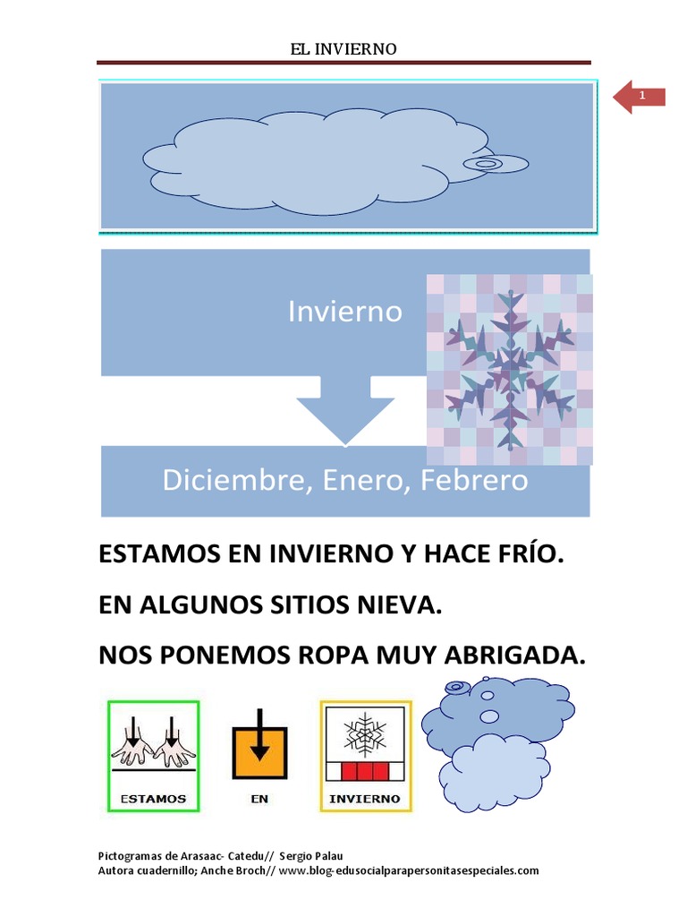 Invierno Letra Punteada Pictogramas | PDF
