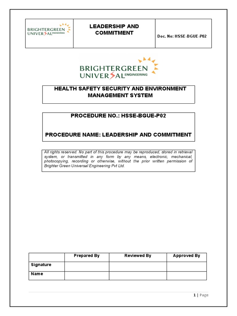 Leadership Commitment in HSSE Management | PDF | Performance Indicator ...