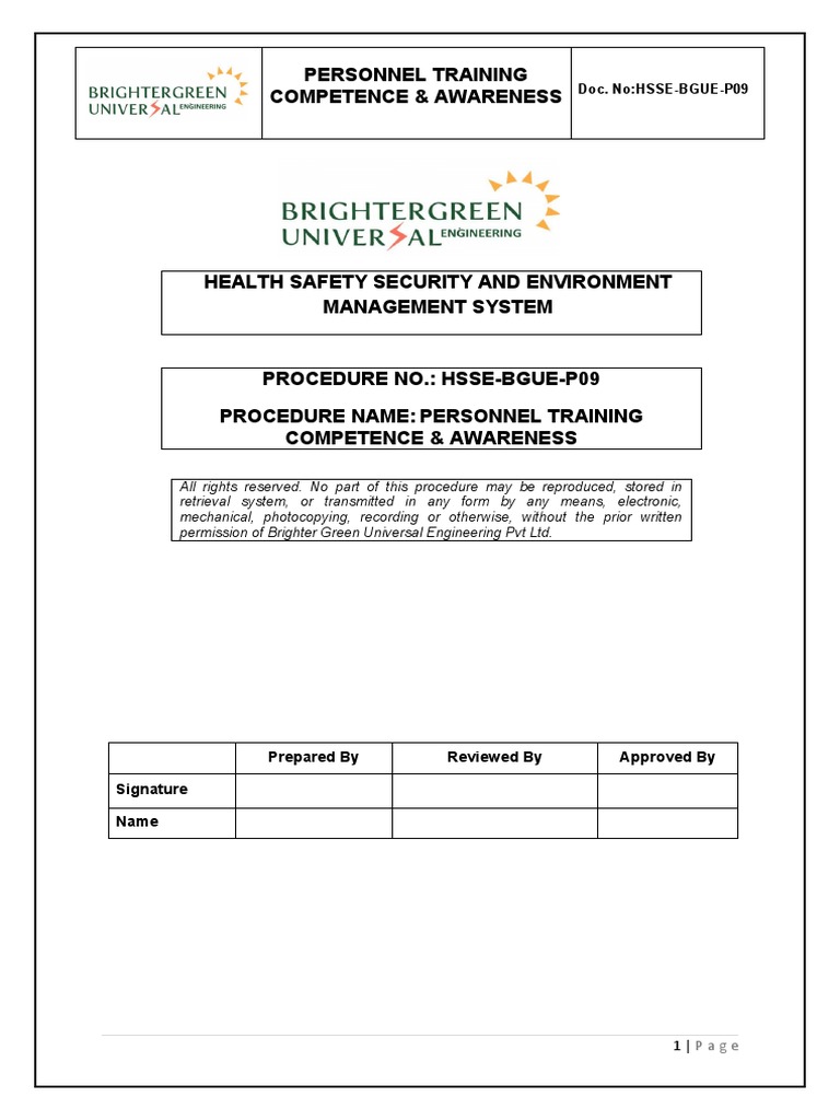 Competency and Awareness Procedure | PDF | Business