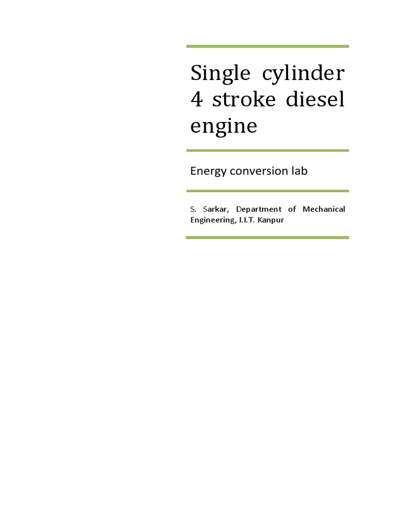 Performance Characterization of a Single Cylinder Four-Stroke Diesel ...