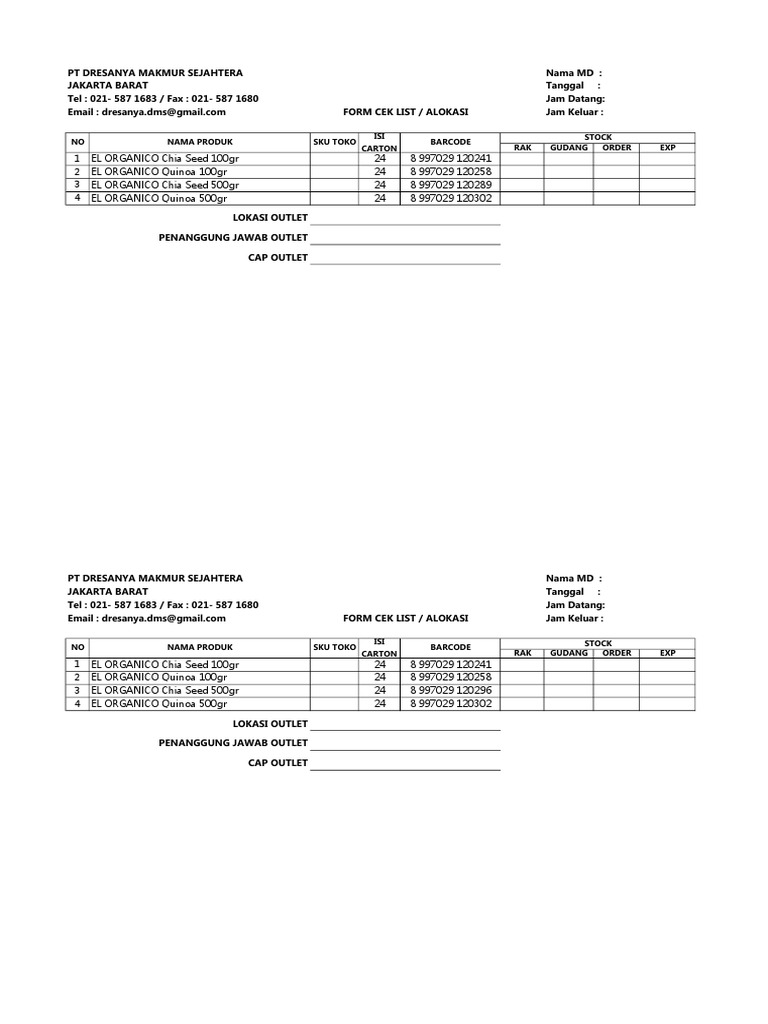 Form El Organico | PDF | Kesehatan Holistik