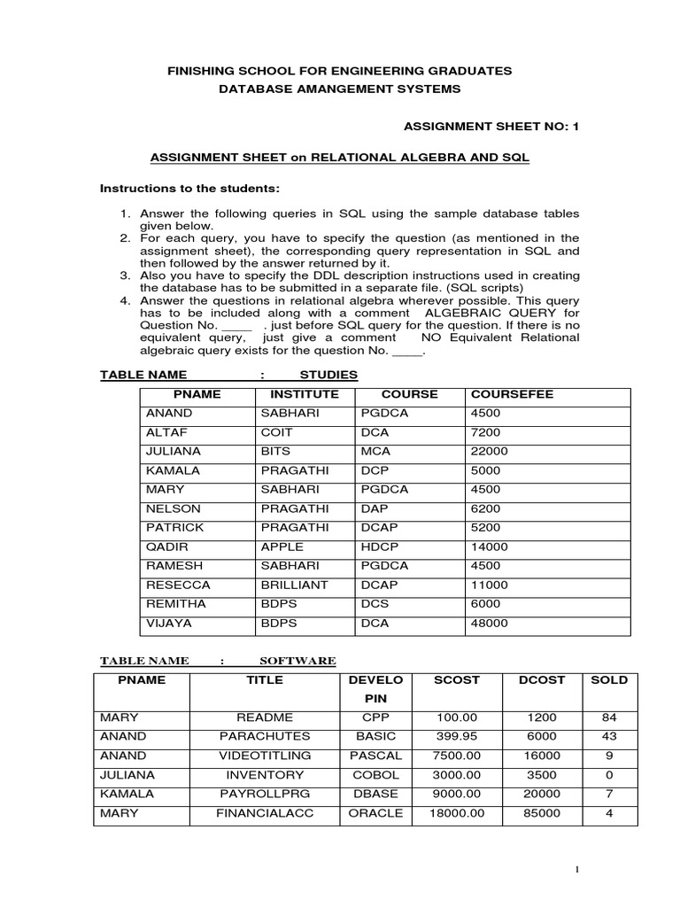 Analysis of Relational Database for an Engineering Graduate Program | PDF | Programmer ...