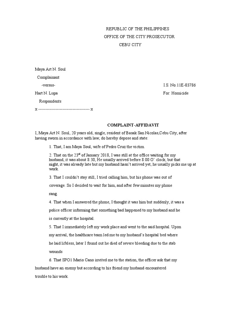 Affidavit Homicide | Download Free PDF | Affidavit | Justice