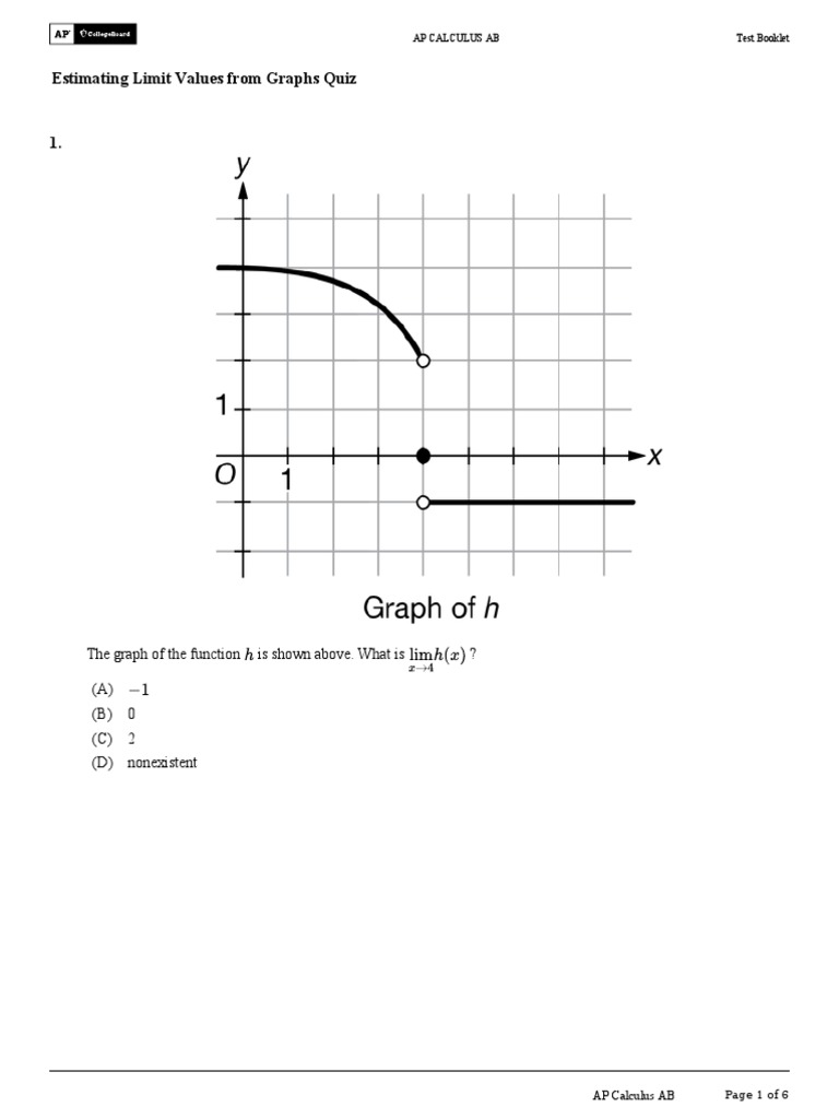 1.3 EstimatingLimitValuesfromGraphsQuiz 628c9c78dd6c65.628c9c7a0d7c83.88899003 | PDF | Function ...