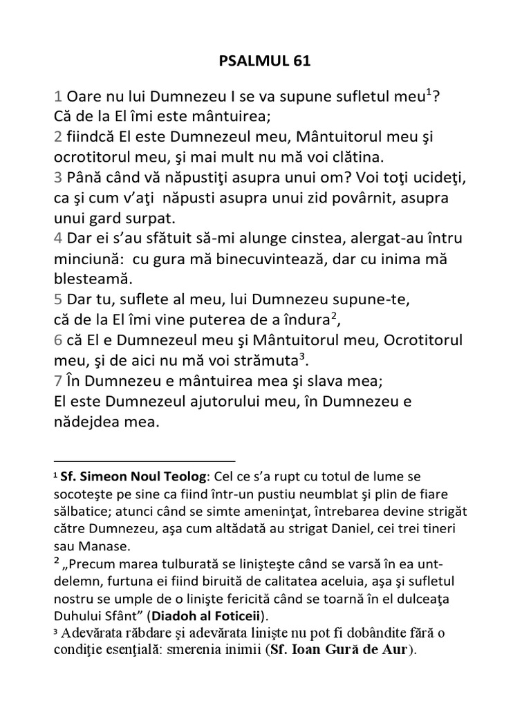Psalmul 61 | PDF