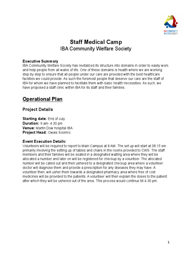 Staff Clinic Project Plan | PDF