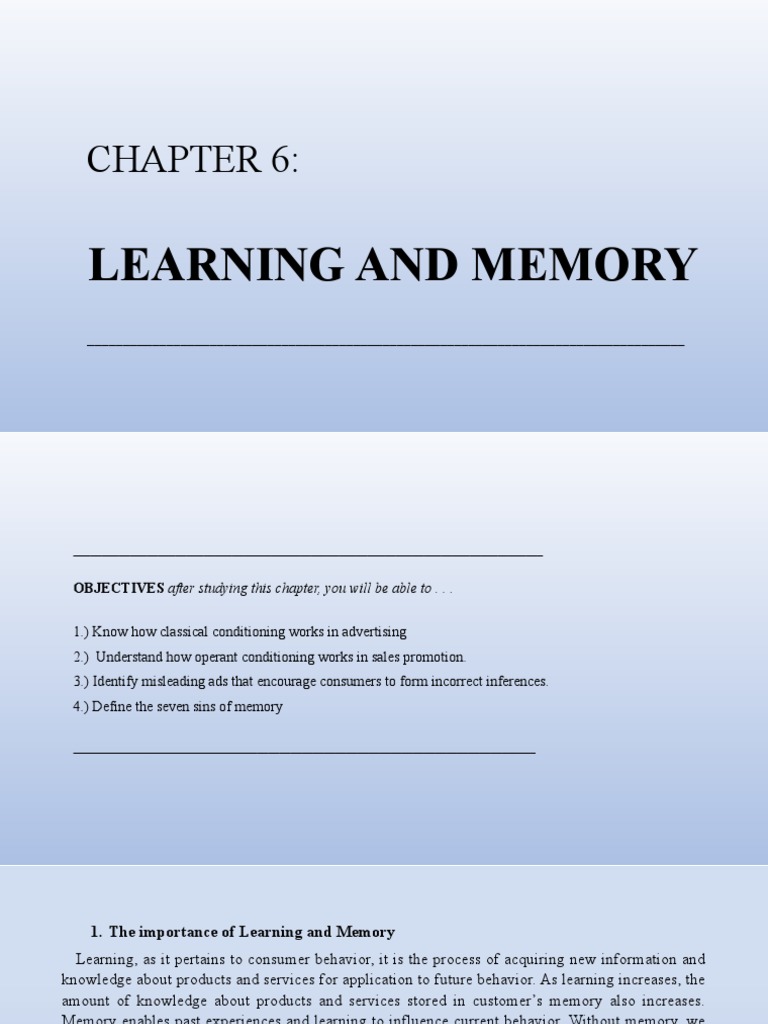 CB111-CHAPTER-6 For Activity 3 | PDF | Classical Conditioning | Memory