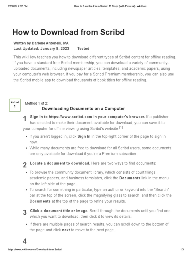 How To Download From Scribd - 11 Steps (With Pictures) - Wikihow | PDF | Computer File | Scribd
