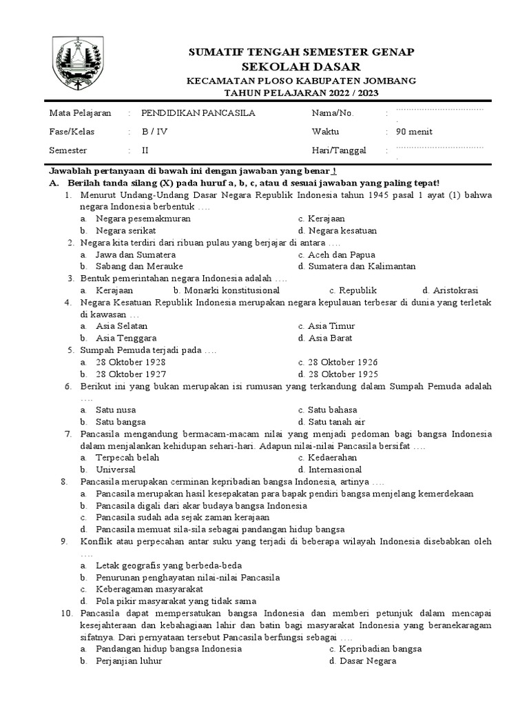 Pts Pend Pancasila Semester 2 | PDF | Politik | Kajian Bahasa Asing