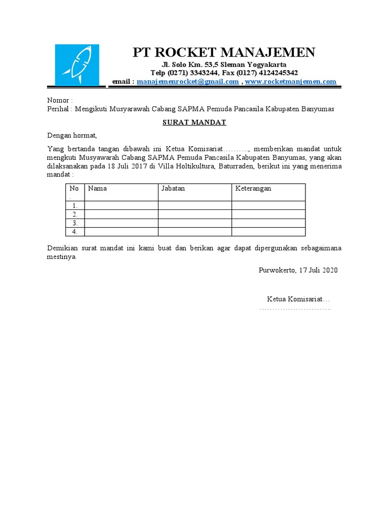 Contoh Surat Mandat | PDF
