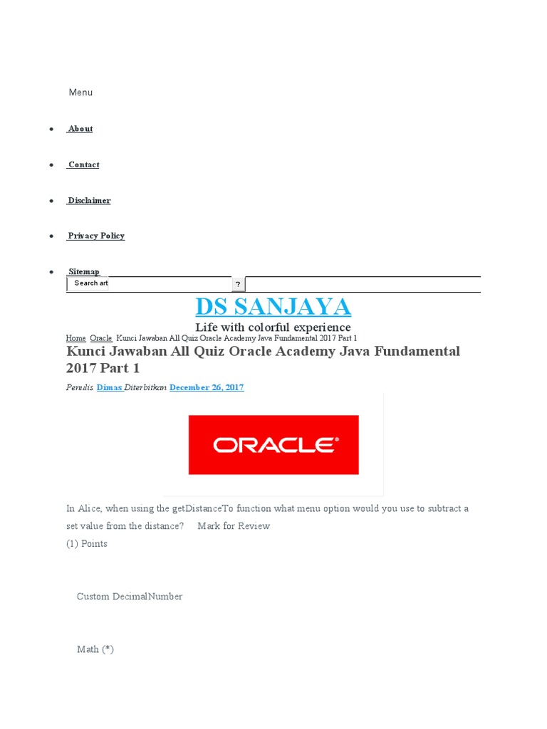 Kunci Jawaban Oracle | PDF | Data Type | Class (Computer Programming)