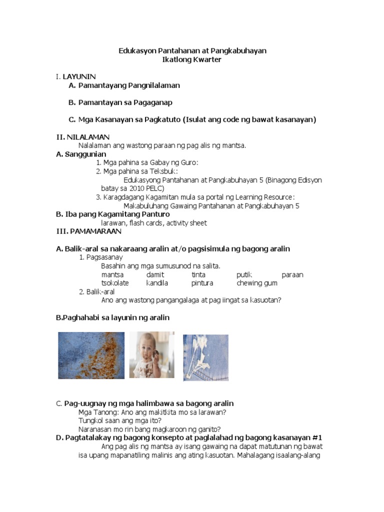 Lesson Plam in Epp Week 2 | PDF