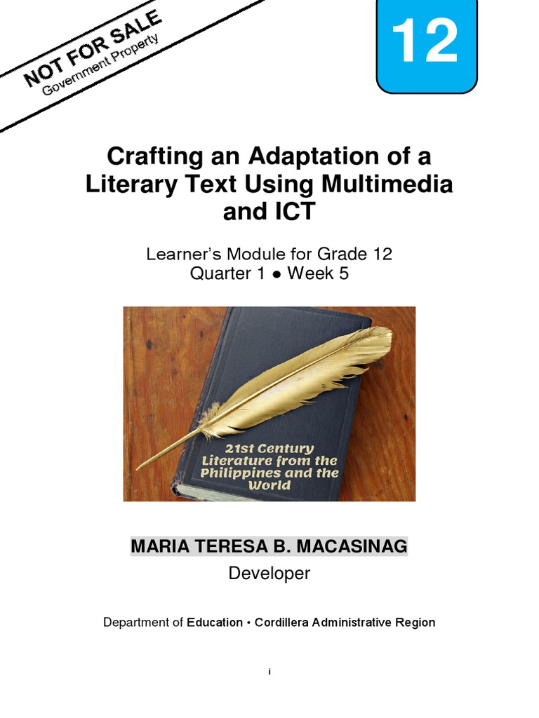 Engl12 21st Q1mod5 Literary TXT ICT Maria Macasinag Bgo v1 | PDF | Multimedia | Graphics