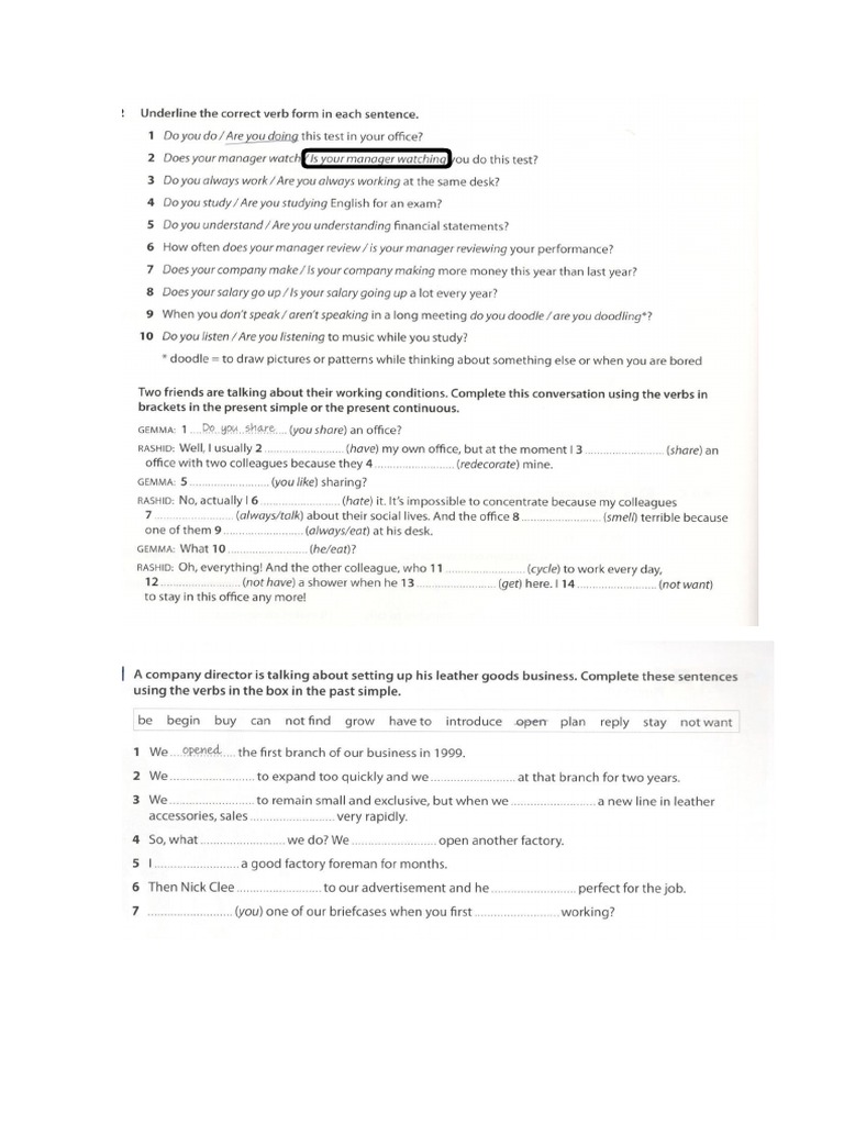 Exercises - Units 1-2-3. Grammar | PDF