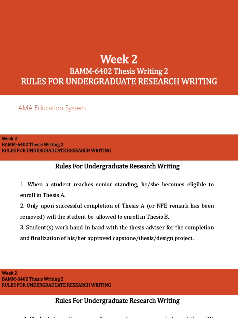 Undergraduate Thesis Writing Guidelines | PDF