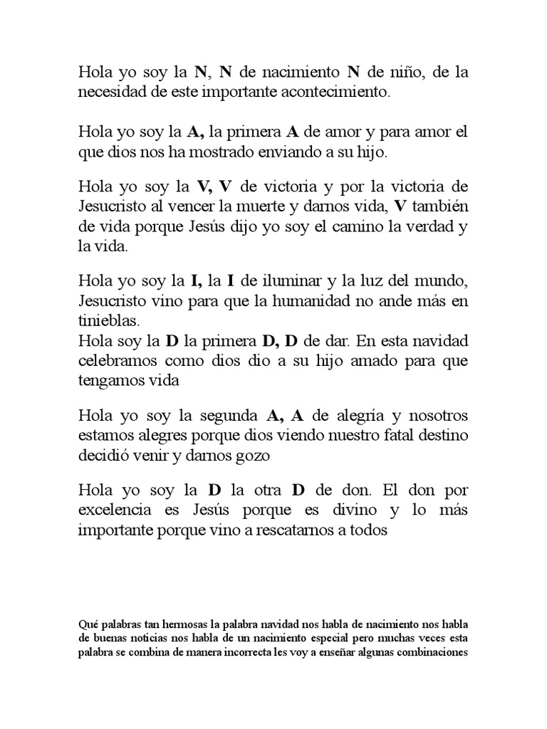 Acrostico NAVIDAD | PDF | Navidad | Jesús