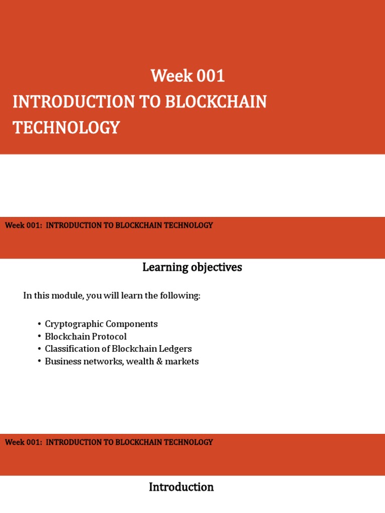 Chapter 1 - Introduction To Blockchain Technology | PDF | Bitcoin | Cryptocurrency