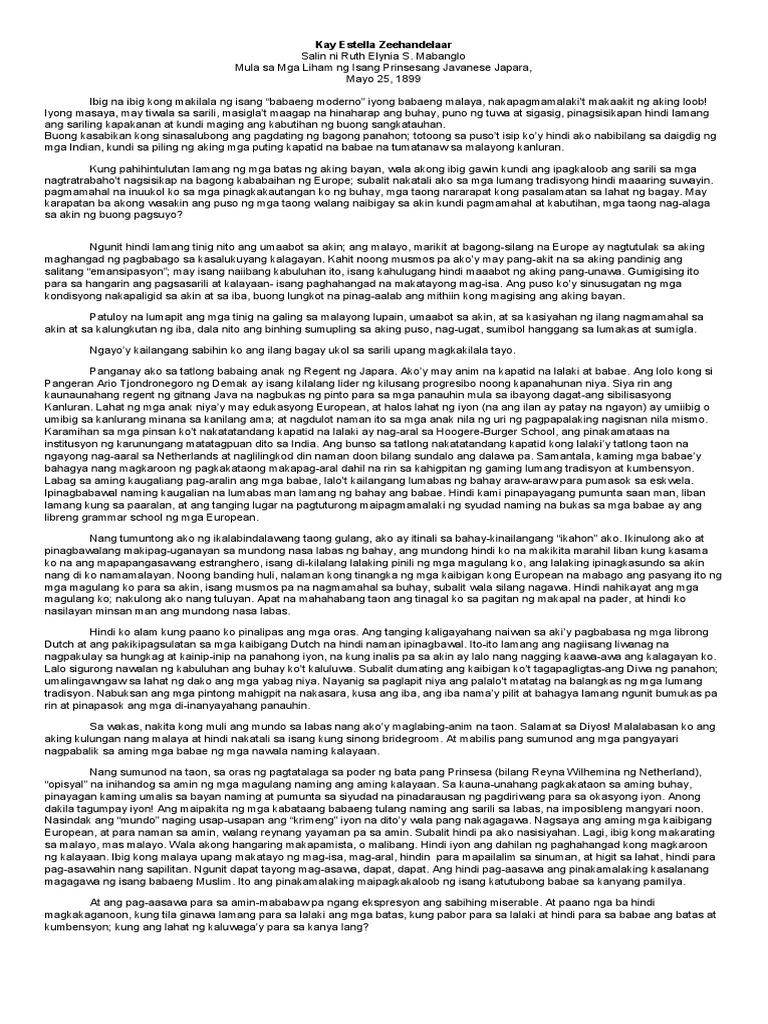 Kay Estella Zeehandelaar (Sanaysay) | PDF