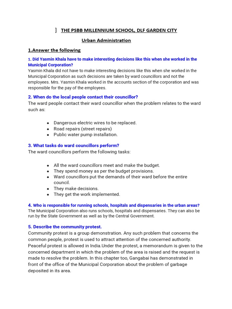 Role Of Municipal Corporation