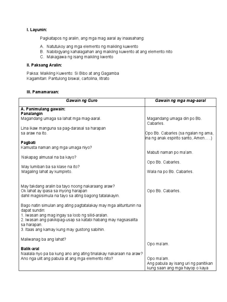 Detailed Lesson Plan in Filipino | PDF