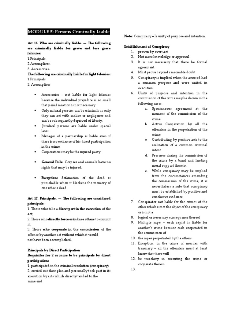 MODULE 5 - Crim Law | PDF | Crimes | Crime & Violence