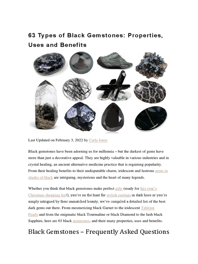 63 Types of Black Gemstones Explained | PDF | Gemstone | Pearl