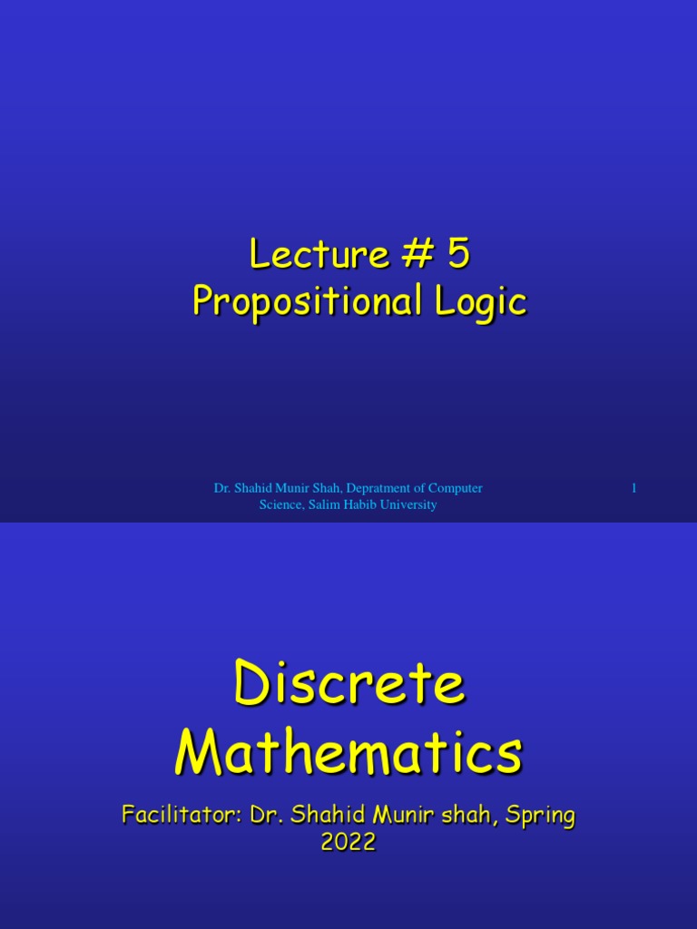 Lecture 5 (16 5 22) | PDF | Mathematics | Mathematical Logic