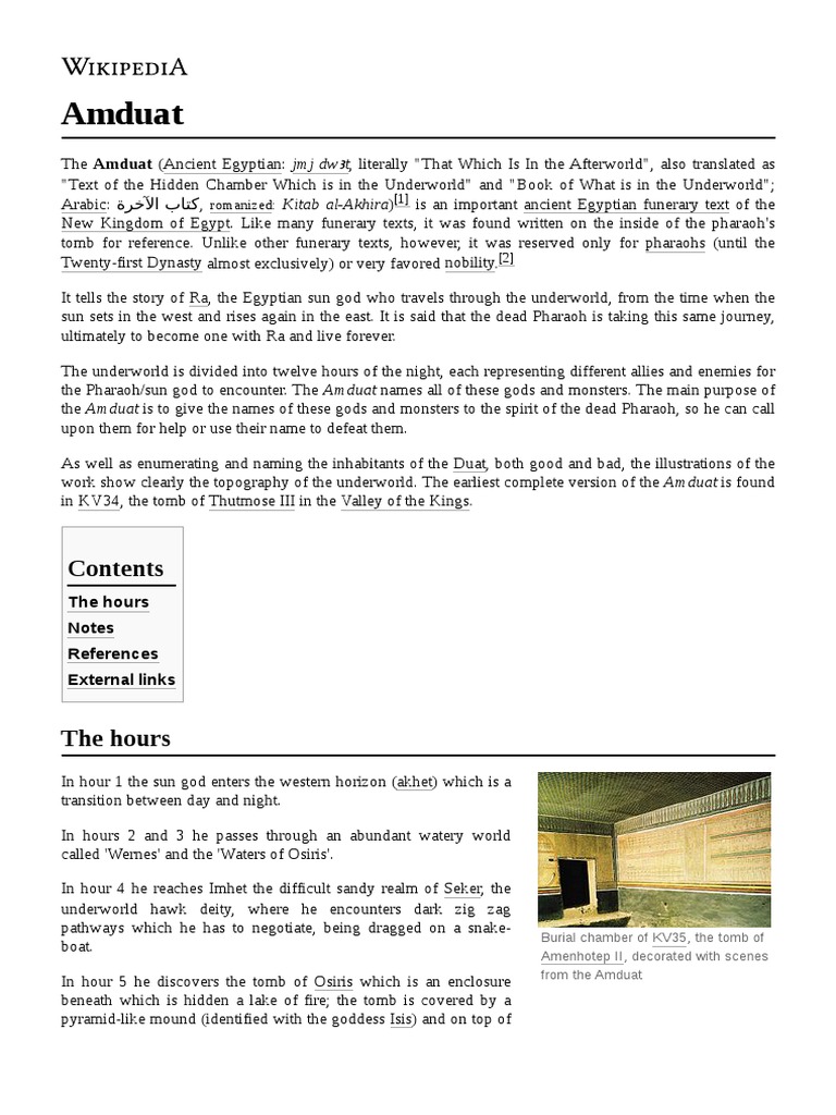 Amduat | PDF | Religion And Death | Afterlife