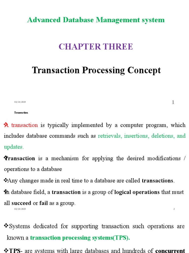 DBMS CH-3 | PDF | Database Transaction | Databases DBMS CH-3 | PDF | Database Transaction | Databases