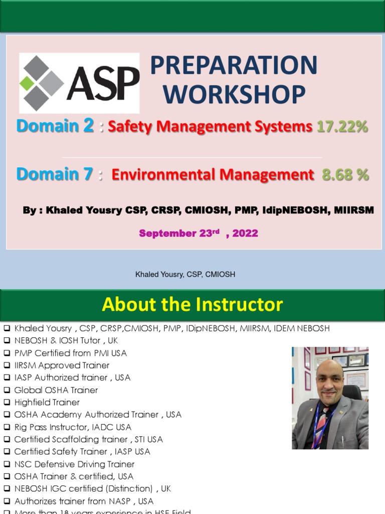 ASP Preparation Workshop - 23rd Sep. 2022 | PDF | Waste | Risk