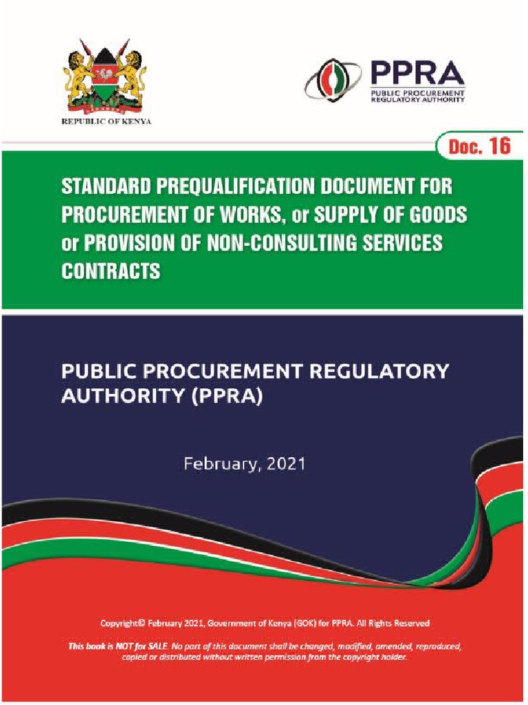 STD For Prequalification Document For Procurement of Works & Goods ...
