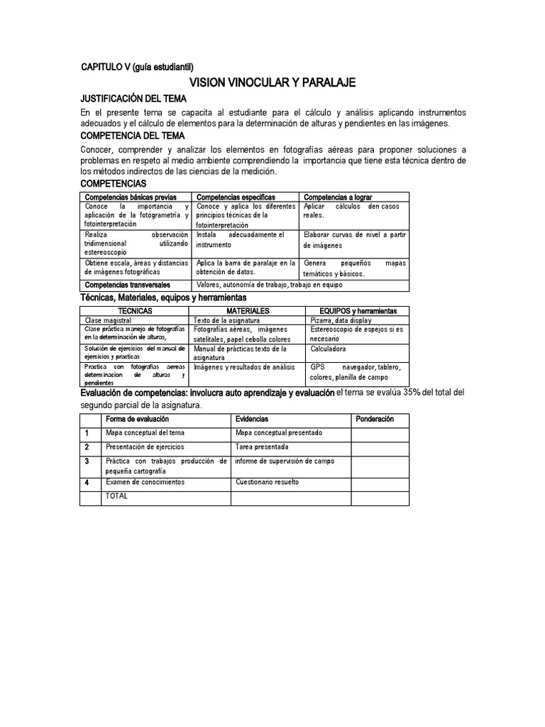 Capitulo V Paralaje Estereoscopica | PDF | Óptica | Percepción visual