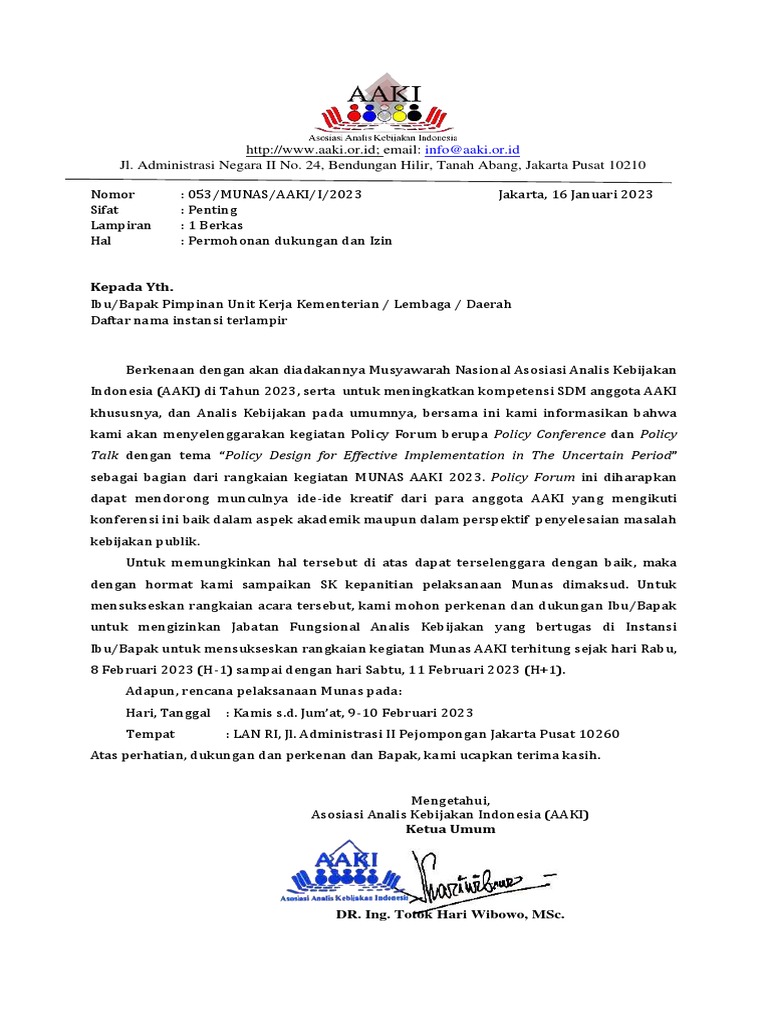 Surat - Permohonan - Izin - Ke - Masing2 - Instansi - (All) 05022023 | PDF