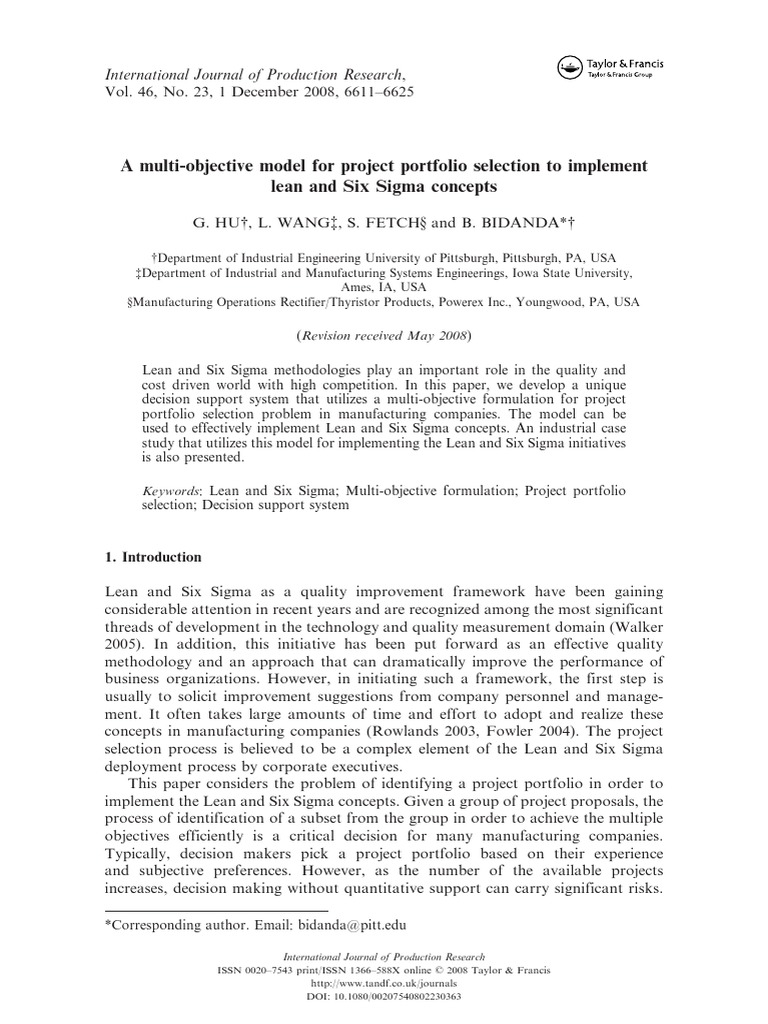A Multi Objective Model For Project Portfolio Selection To Implement Pdf