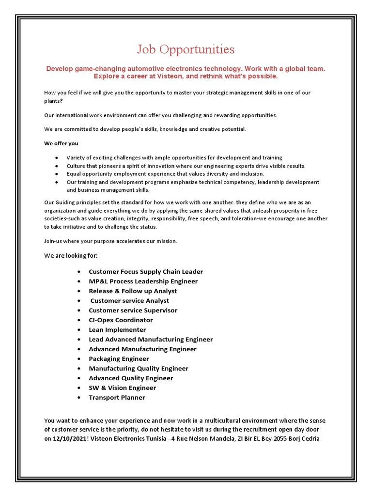 Job Opportunities | PDF