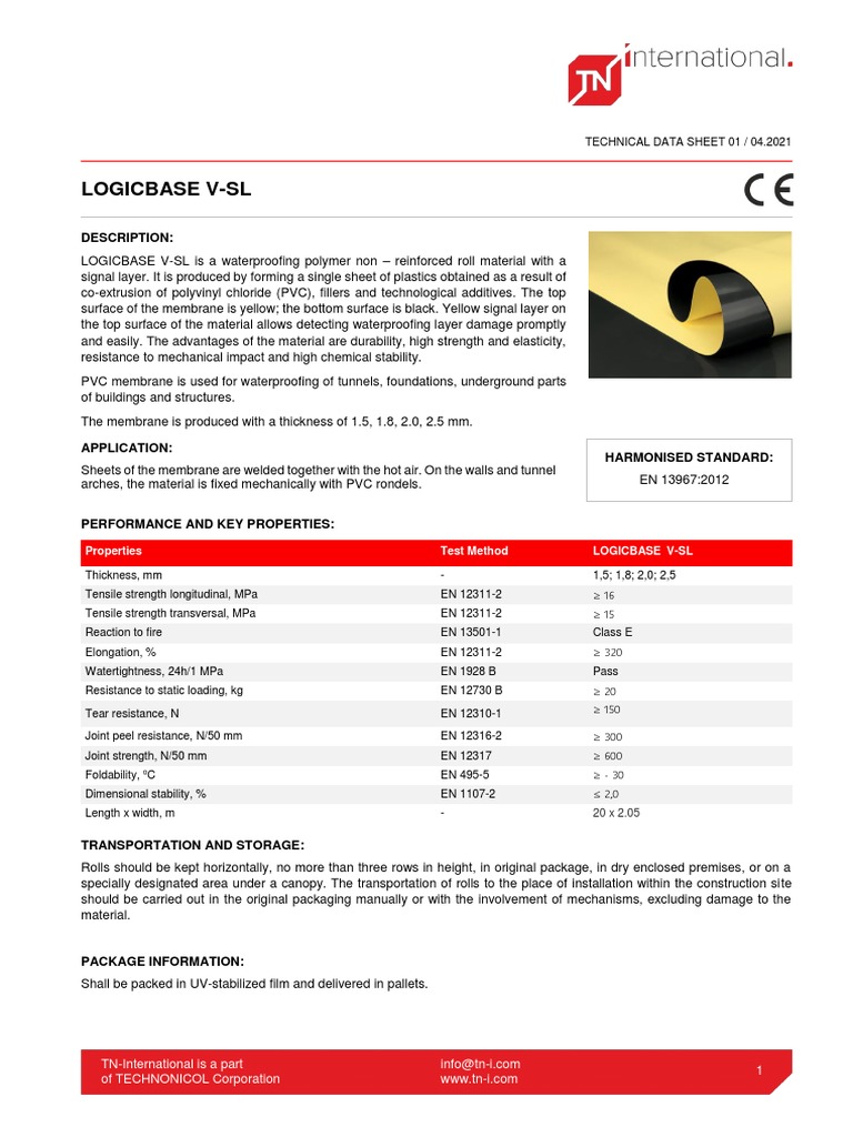 TDS - Logicbase V-SL | PDF | Strength Of Materials | Polyvinyl Chloride