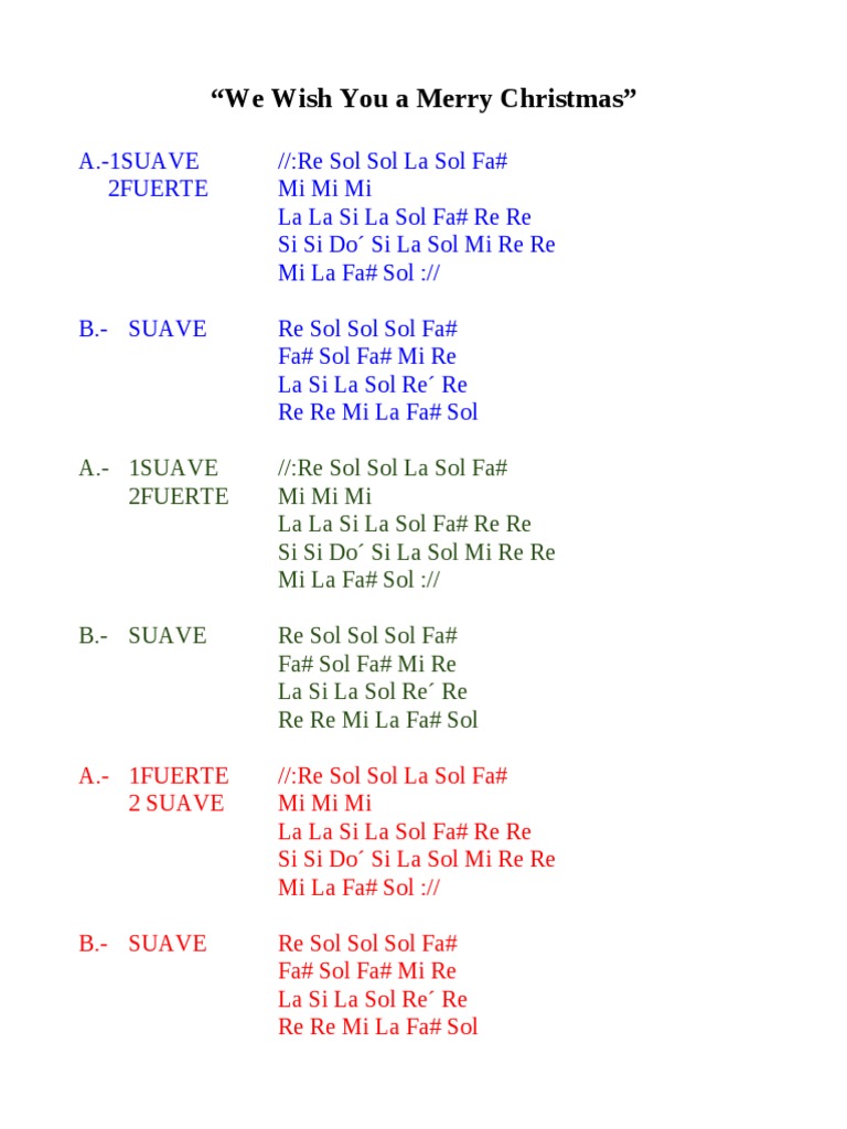 We Wish You a Merry Christmas letra y acordes | PDF