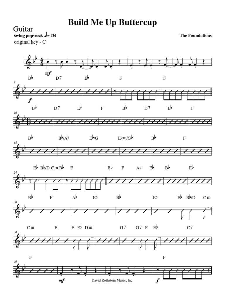 Build Me Up Buttercup Bflat Guitar | PDF