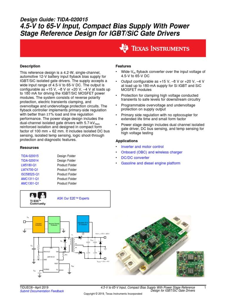4.5-V To 65-V Input, Compact Bias Supply With Power Stage Reference ...