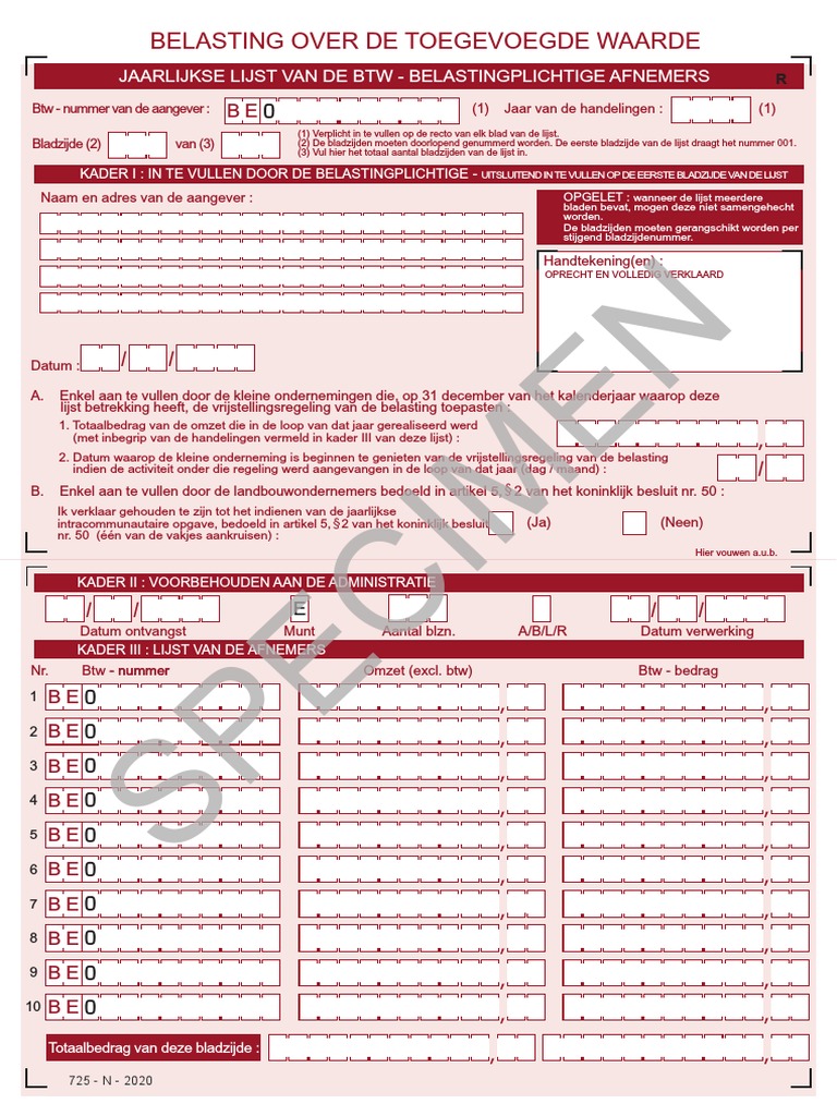 Voorbeeld Klantenlisting Formulier-2020 | PDF