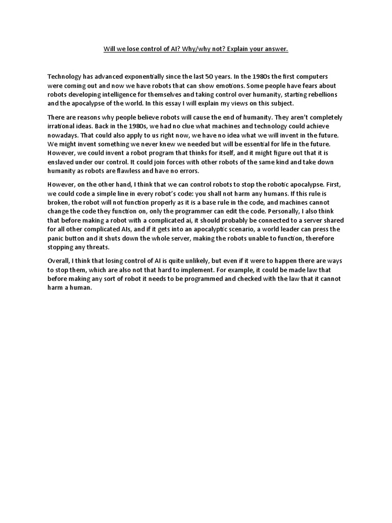 Ai Essay | PDF