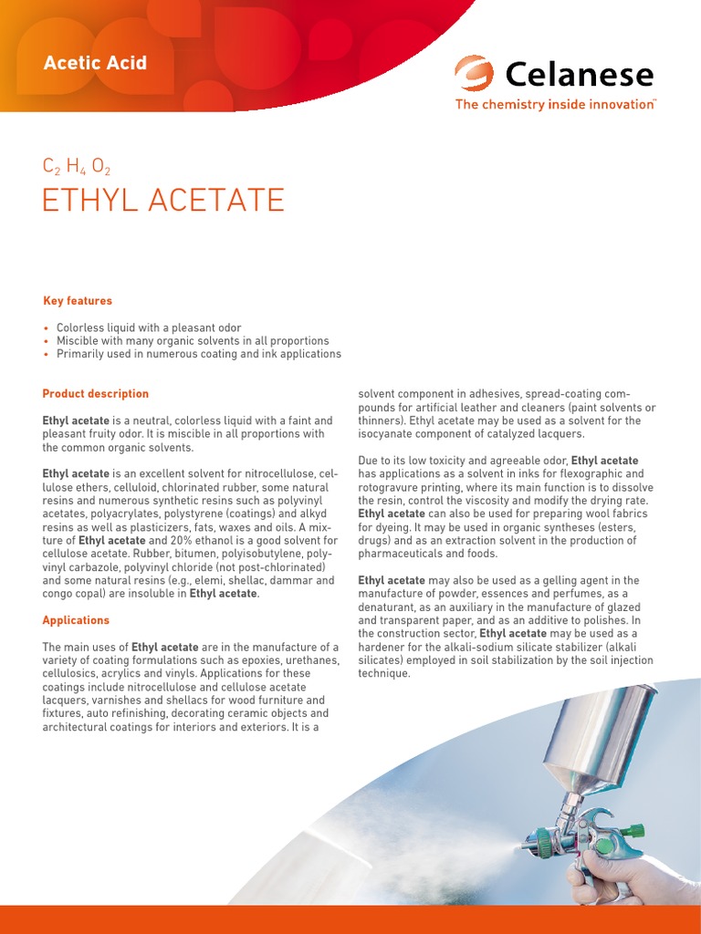 Ethyl Acetate Brochure | PDF | Acetic Acid | Resin