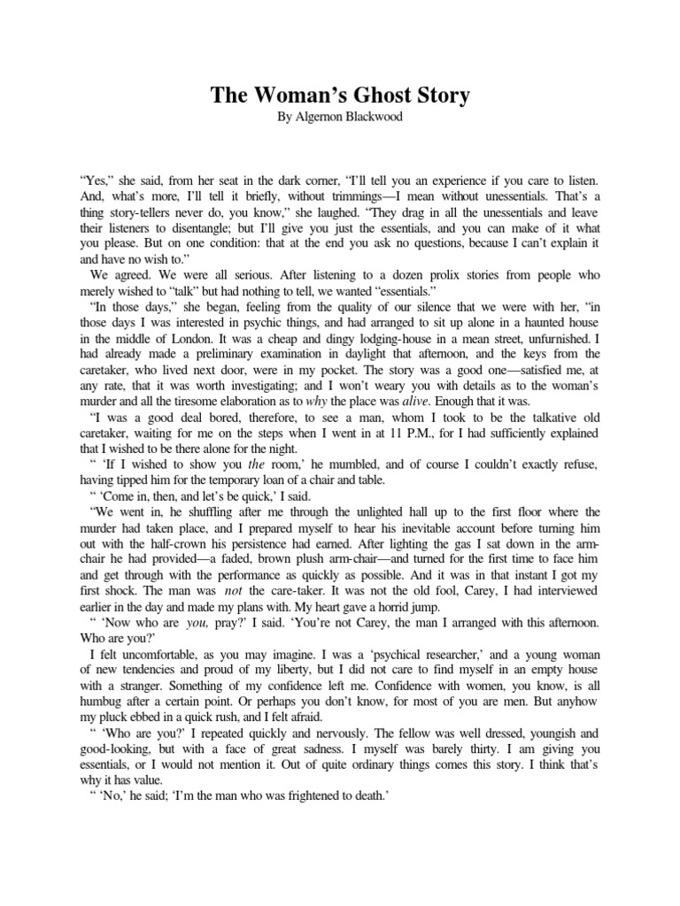 Blackwood - The Woman - S Ghost Story | PDF | Love | Ghosts